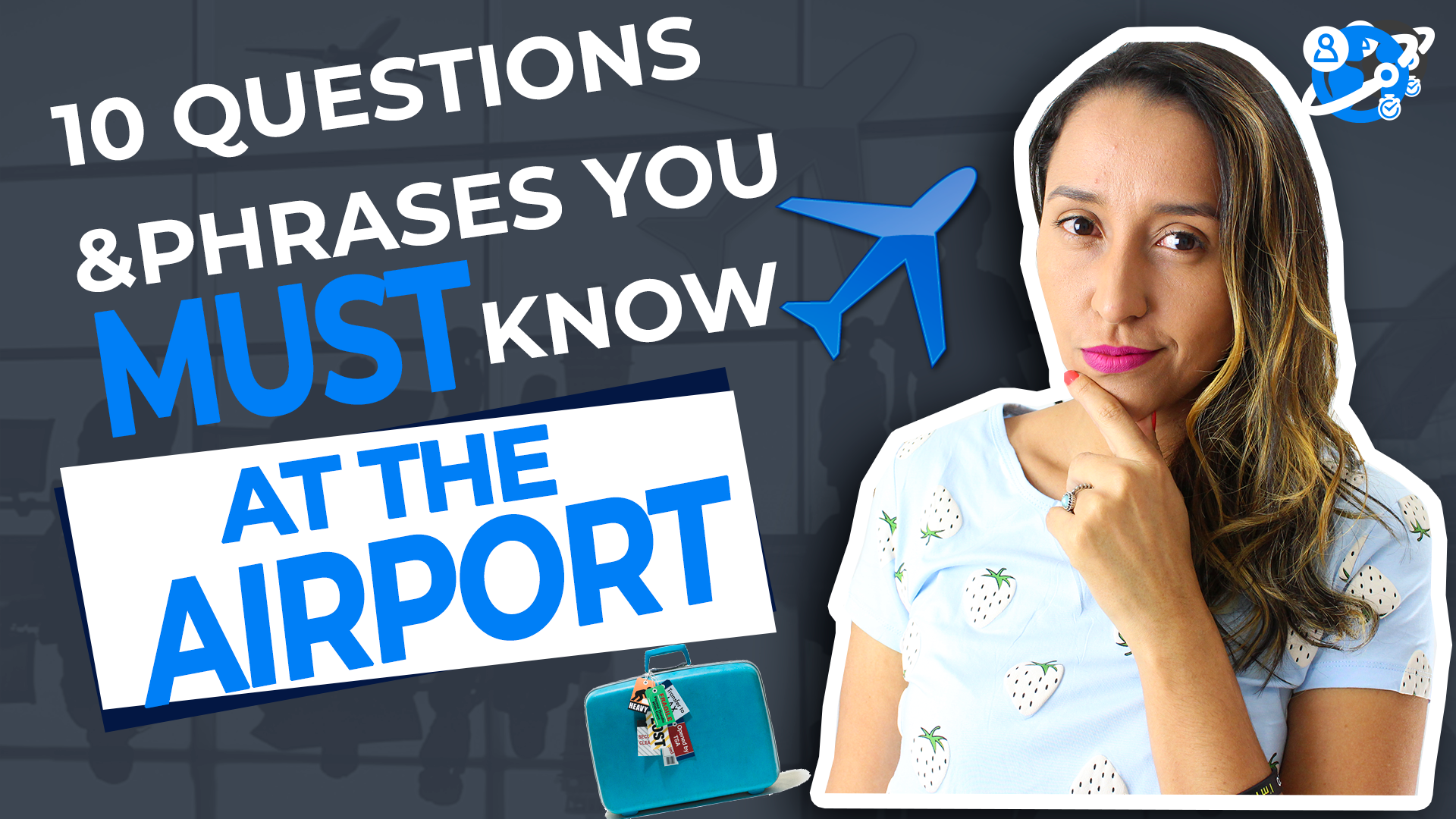 English At the Airport - 10 Phrases & Questions You MUST Know - TeacherPrix